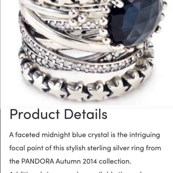 Pandora | Jewelry | Pandora Midnight Blue Ring Size 5 Or Us 5 | Poshmark